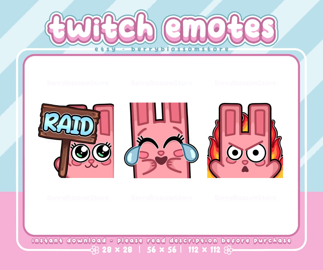 Frozen Bunnie X3 Twitch and Discord Emotes 28x28, 56x56, 112x112 - Etsy