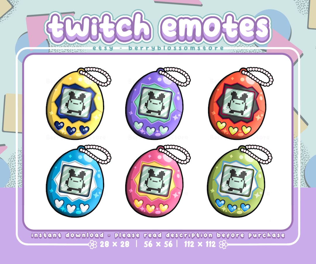 Tamagotchi Inspired Twitch and Discord Emotes 28x28, 56x56, 112x112 - Etsy
