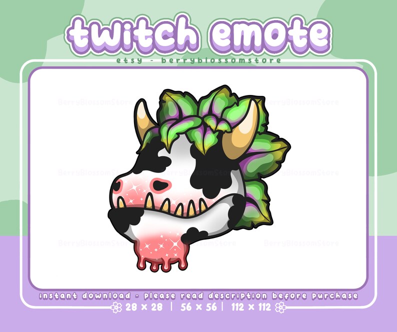 Cowplant X1 Twitch and Discord Emote 28x28, 56x56, 112x112 - Etsy