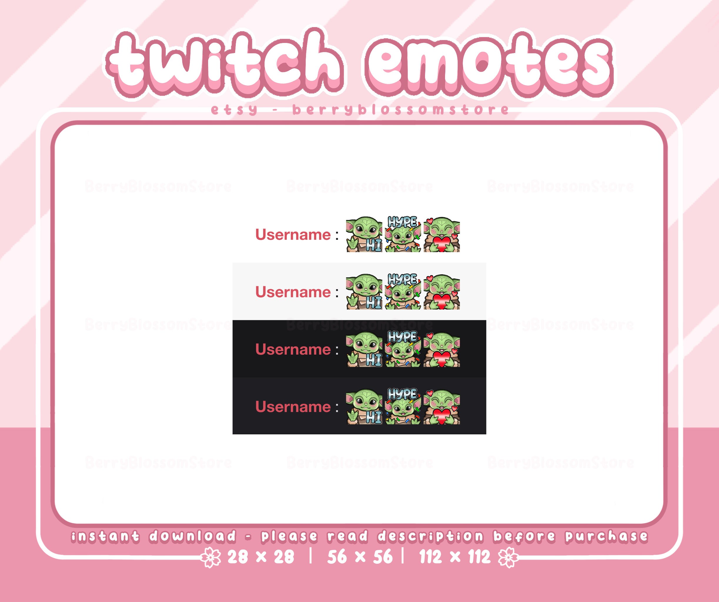Grogu X3 Twitch and Discord Emotes Bundle 28x28, 56x56, 112x112 - Etsy