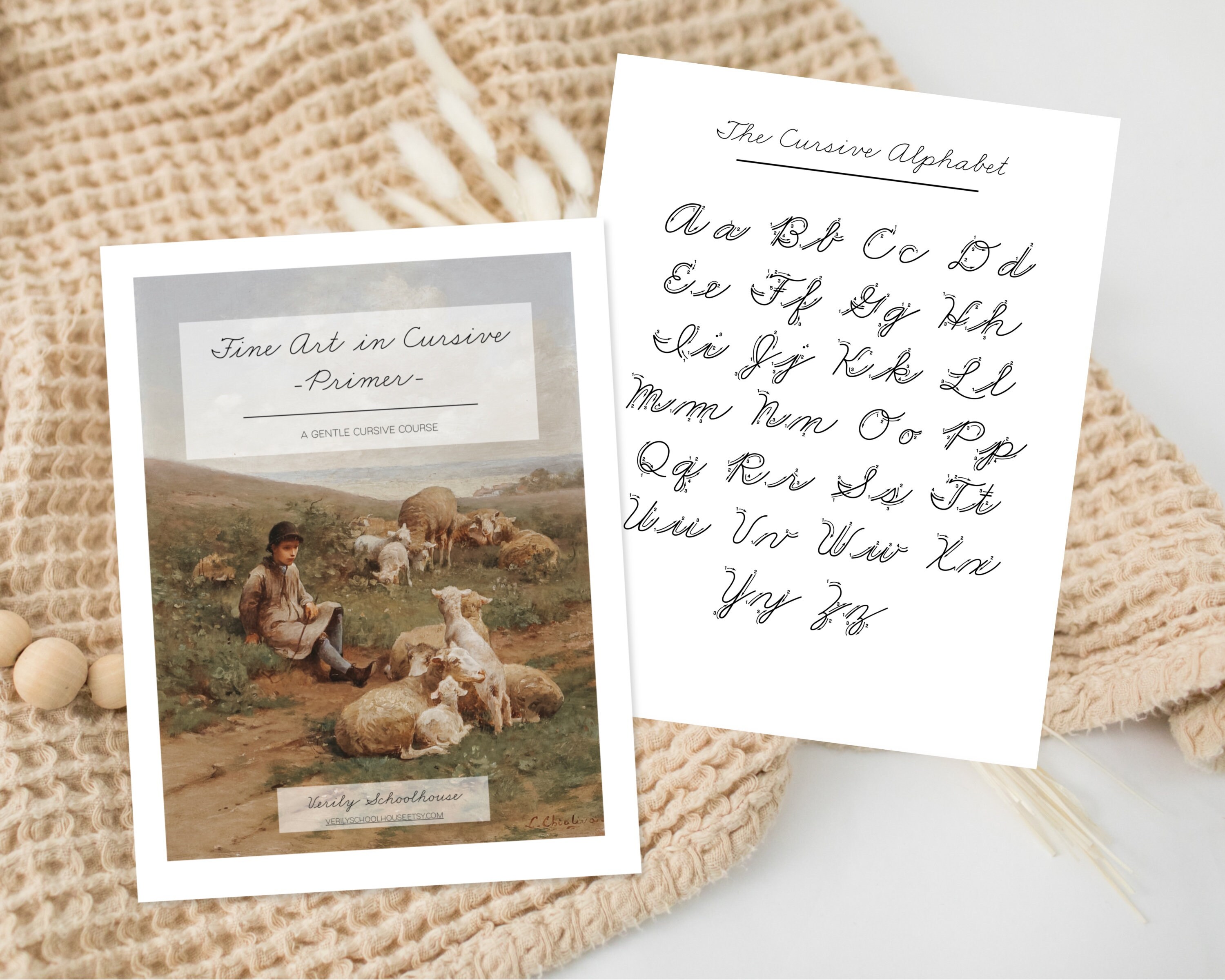 Cursive Workbook Fine Art in Cursive Primer Printable - Etsy