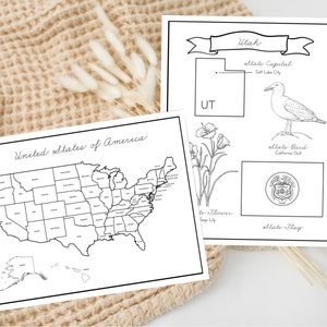 50 States Study USA State Maps Homeschool Geography - Etsy Australia