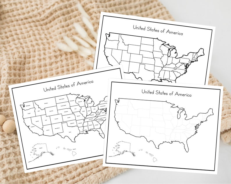 50 States Coloring Pages USA State Maps Homeschool - Etsy