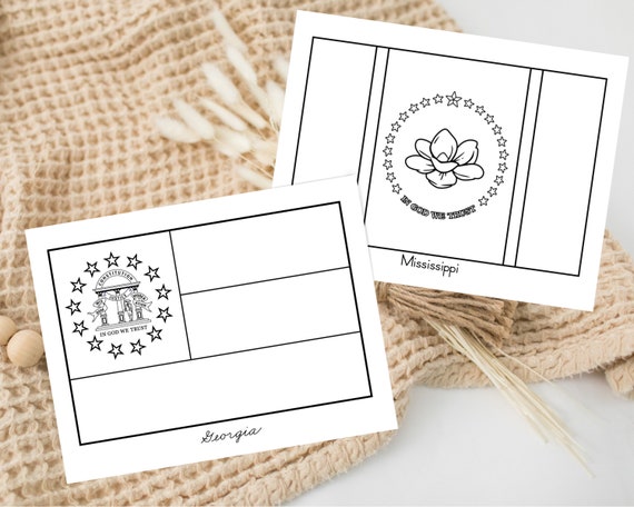 Mississippi Flag Coloring Page