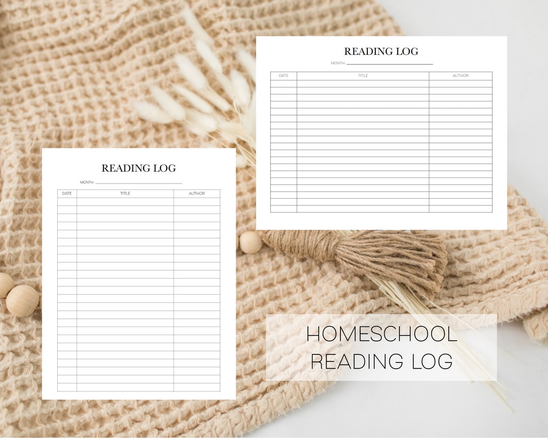 Homeschool Book Reading Log | Book Tracker | Homeschool Reading Log - Etsy