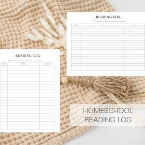 Homeschool Book Reading Log | Book Tracker | Homeschool Reading Log - Etsy