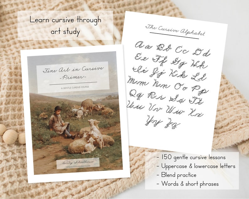 Cursive Workbook Fine Art in Cursive Primer Printable - Etsy