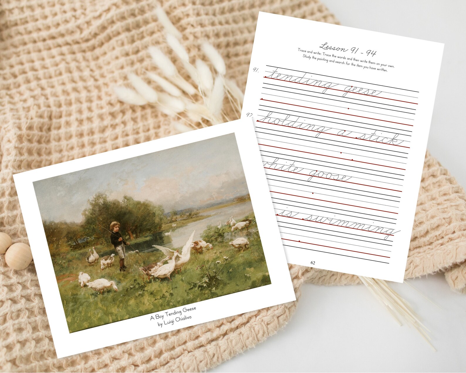 Cursive Workbook Fine Art in Cursive Primer Printable - Etsy