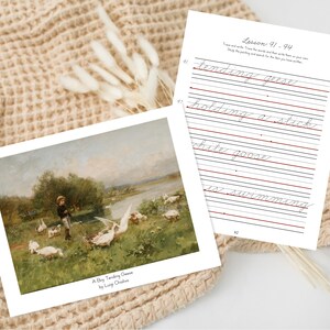 Cursive Workbook Fine Art in Cursive Primer Printable - Etsy