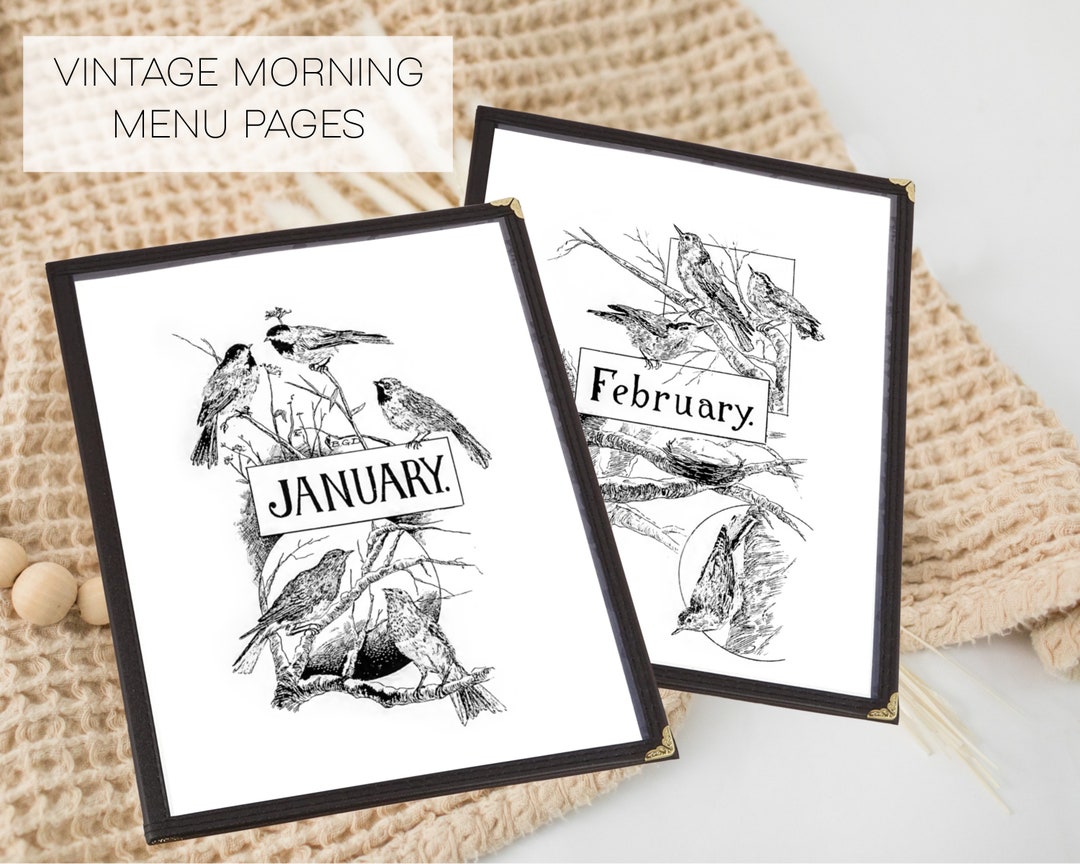Morning Menu Covers and Poems | Vintage Month Pages | Morning Menu ...