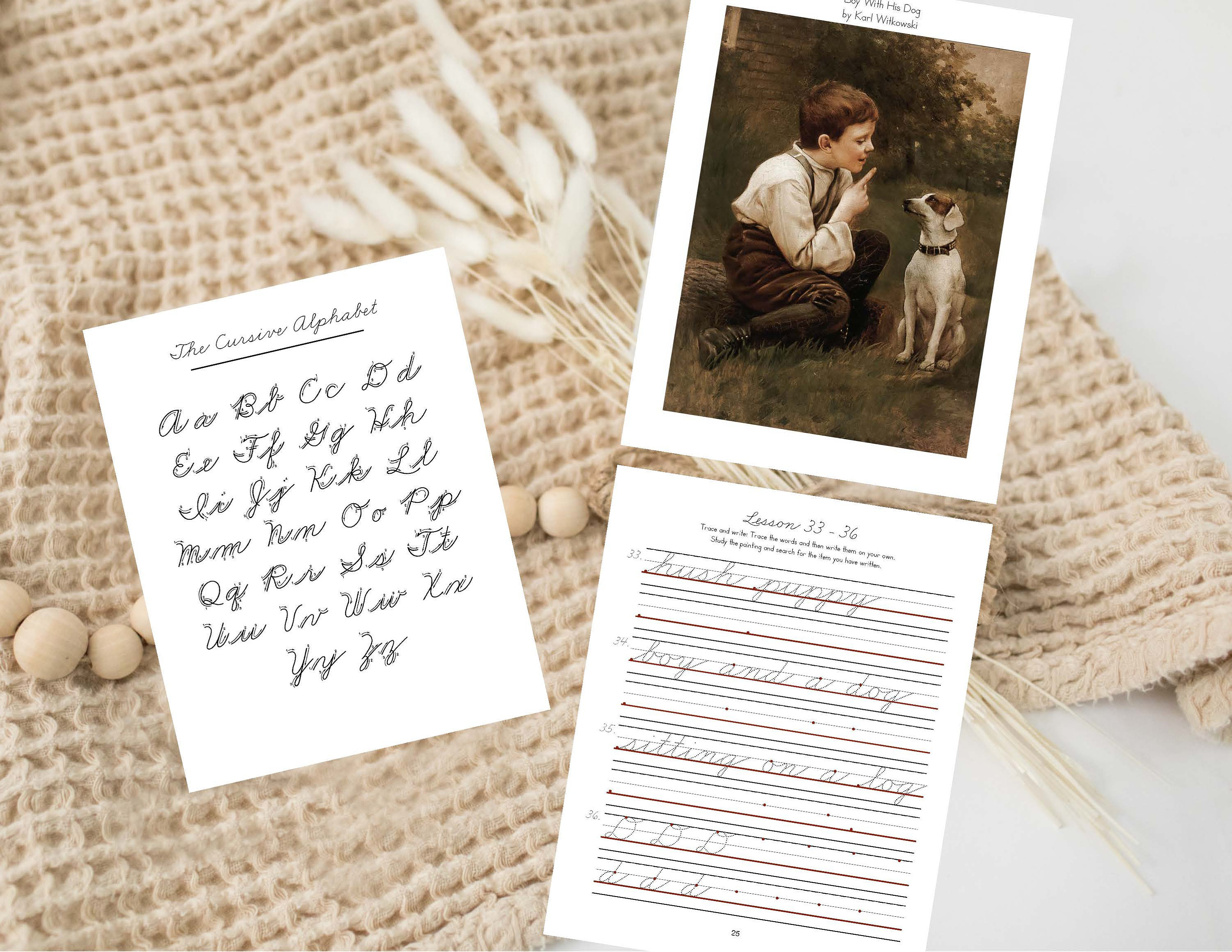 Cursive Workbook Fine Art in Cursive Book 1 Digital - Etsy