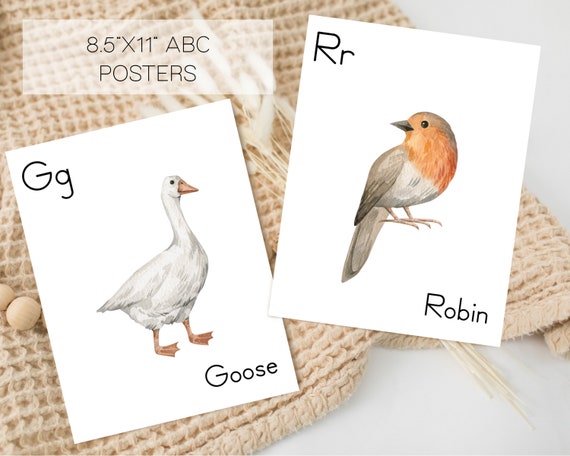 ABC Posters Watercolor Animal ABC Printable Alphabet - Etsy