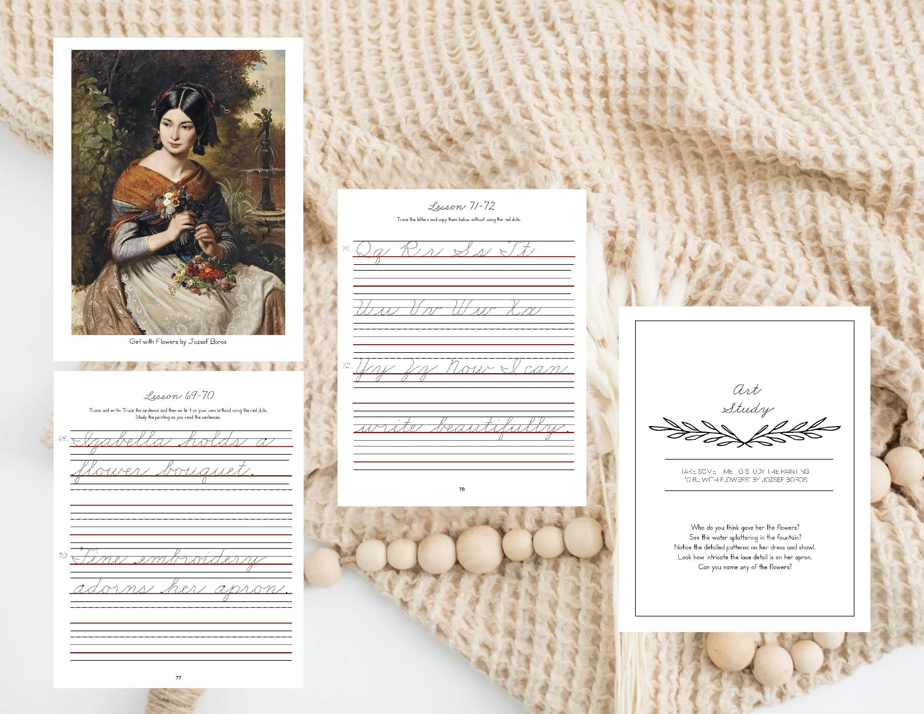 Cursive Workbook Fine Art in Cursive Book 2 Digital - Etsy