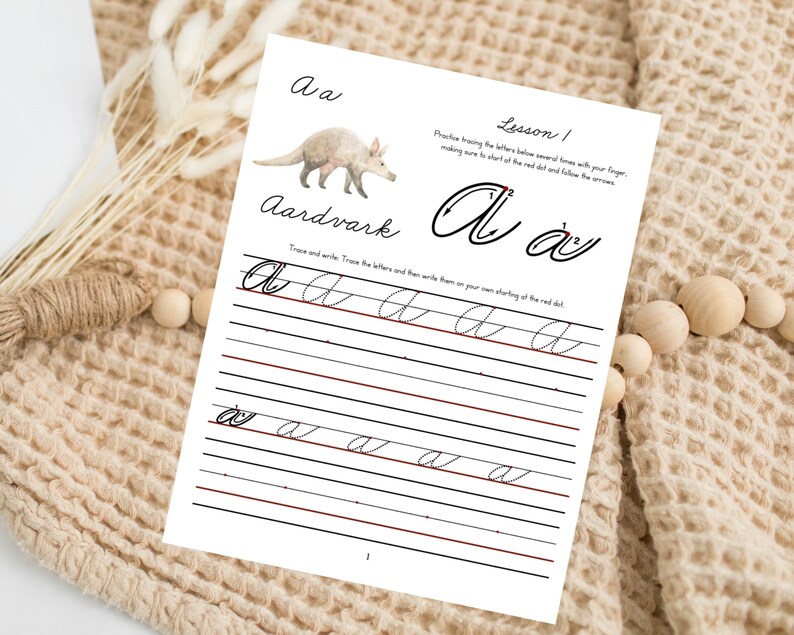 Cursive Workbook Animals A to Z Cursive Printable Cursive - Etsy