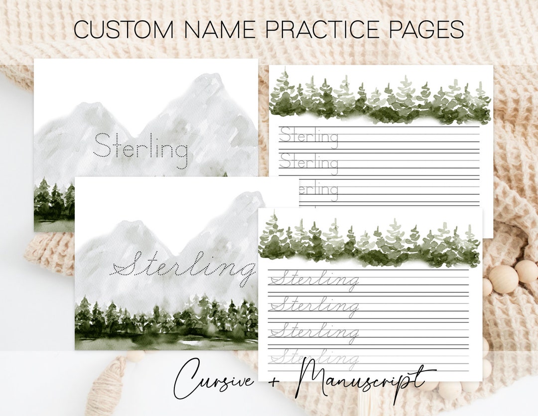 Custom Cursive Name Practice Worksheets, Morning Menu Pages, Homeschool ...
