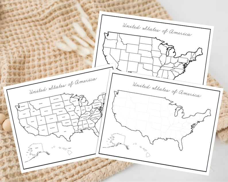 50 States Study USA State Maps Homeschool Geography - Etsy Ireland