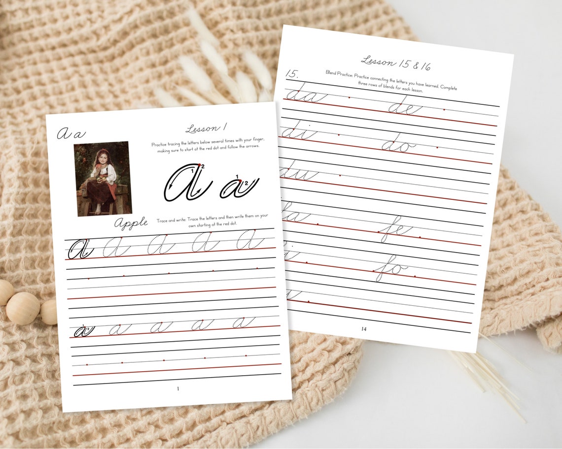 Cursive Workbook Fine Art in Cursive Primer Printable - Etsy