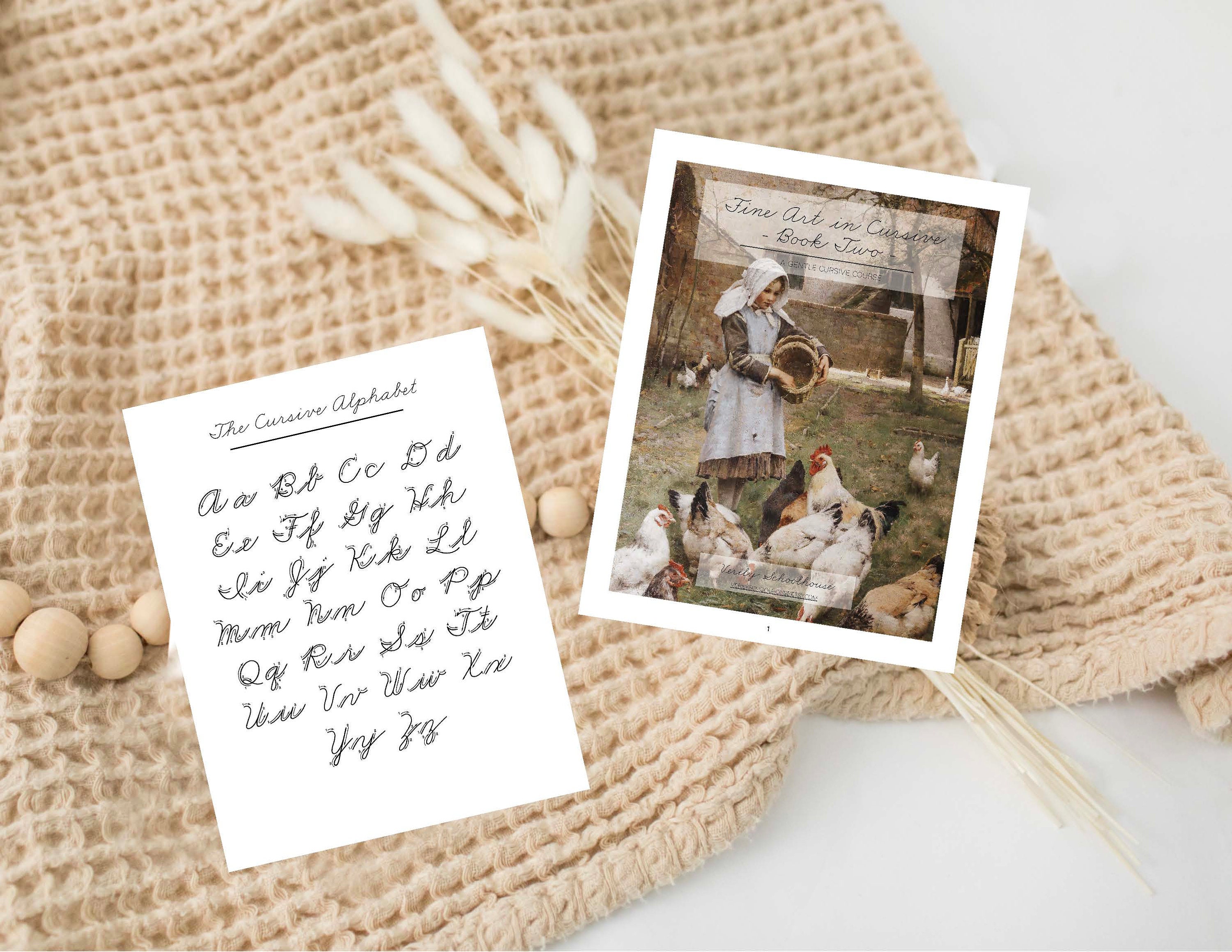 Cursive Workbook Fine Art in Cursive Book 2 Digital - Etsy