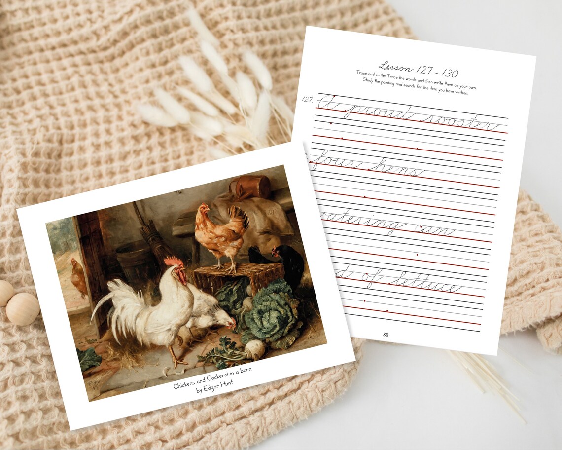 Cursive Workbook Fine Art in Cursive Primer Printable - Etsy