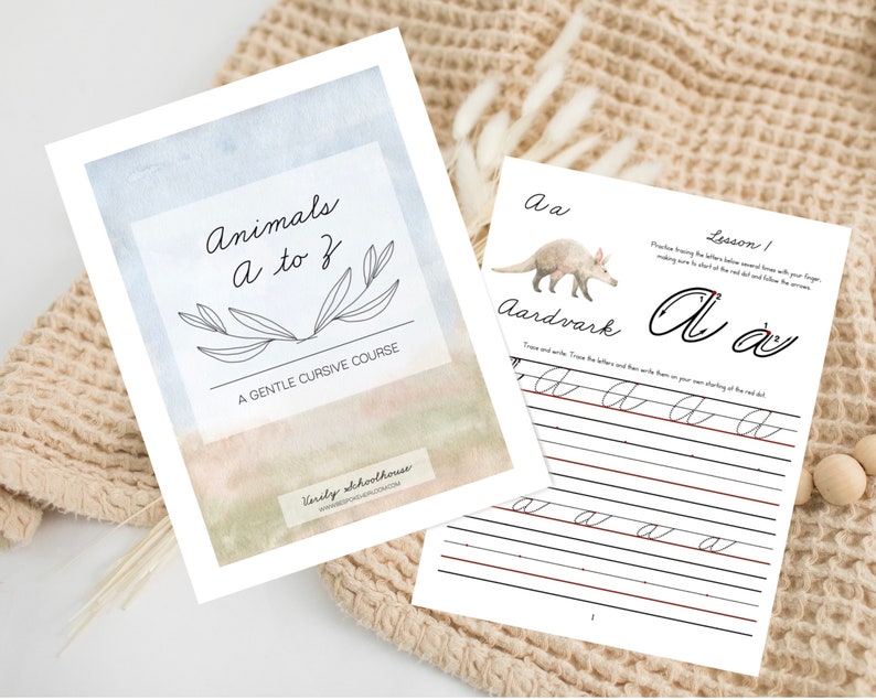 Cursive Workbook Animals A to Z Cursive Printable Cursive - Etsy