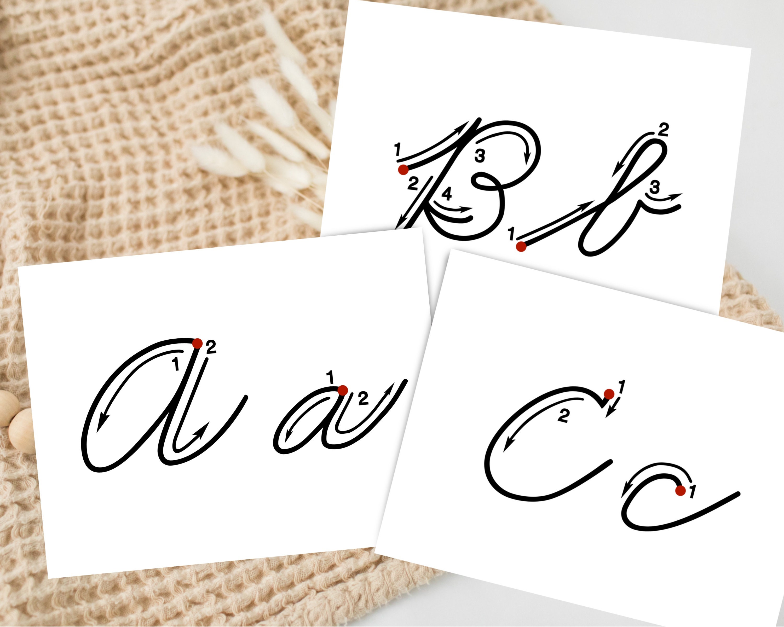 Cursive Formation Cards Cursive Placemats Printable - Etsy