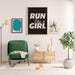 Run Like a Girl – Motivational Running Poster – Black (multiple Sizes ...