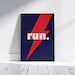 Run. – Motivational Running Poster – Navy & Red (multiple Sizes) - Etsy
