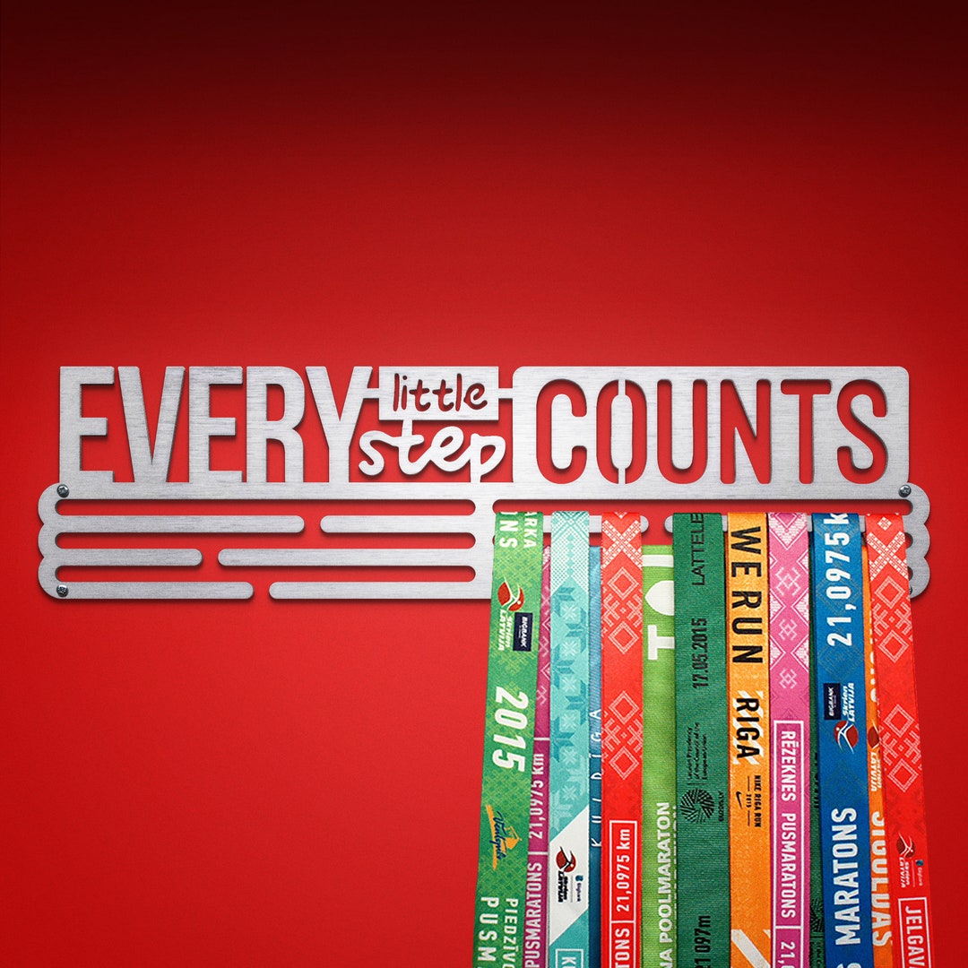 B STOCK: Every Little Step Counts – United Medals Sports Medal Hanger ...