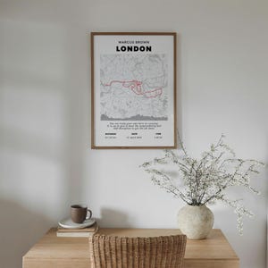 London Marathon – Running Race Map With Name and Quote – #1 Light ...