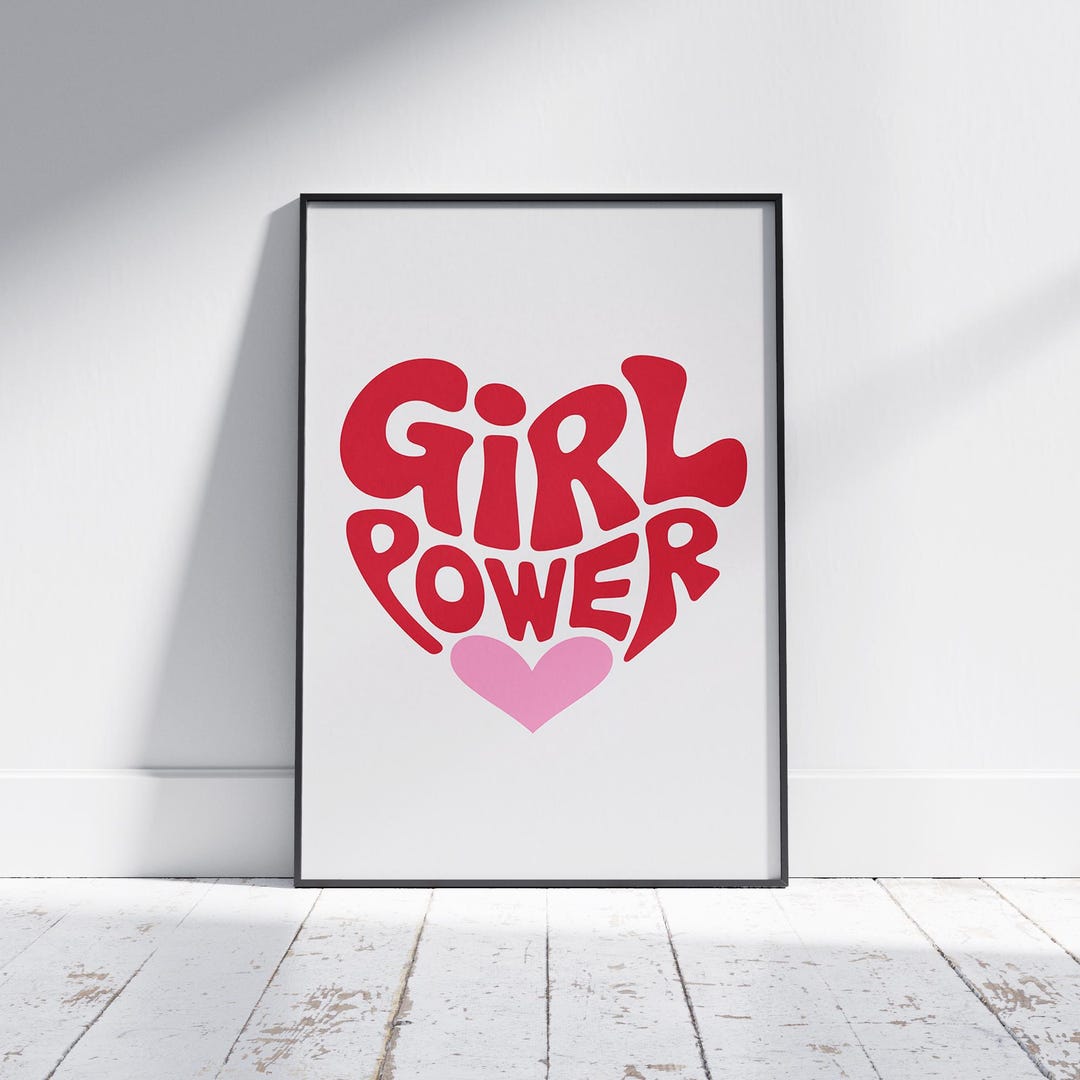 Girl Power – White Red – Motivational Running Poster (multiple Sizes ...