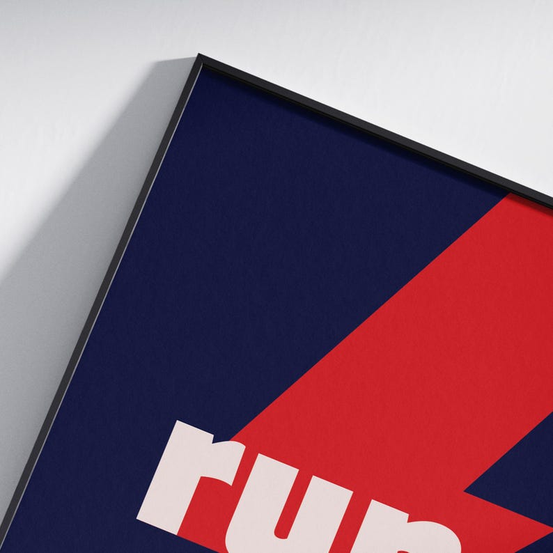Run. – Motivational Running Poster – Navy & Red (multiple Sizes) - Etsy