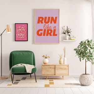 Run Like a Girl – Motivational Running Poster – Multiple Colors & Sizes ...