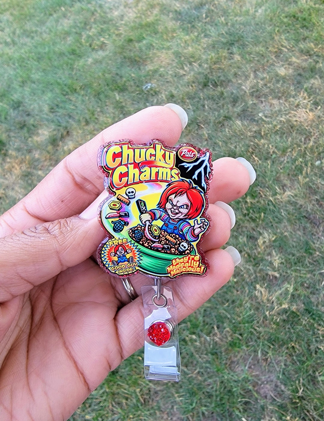 Chucky Charms Badge Reel/ Chucky Badge Reel/horror Movie Badge Reel ...
