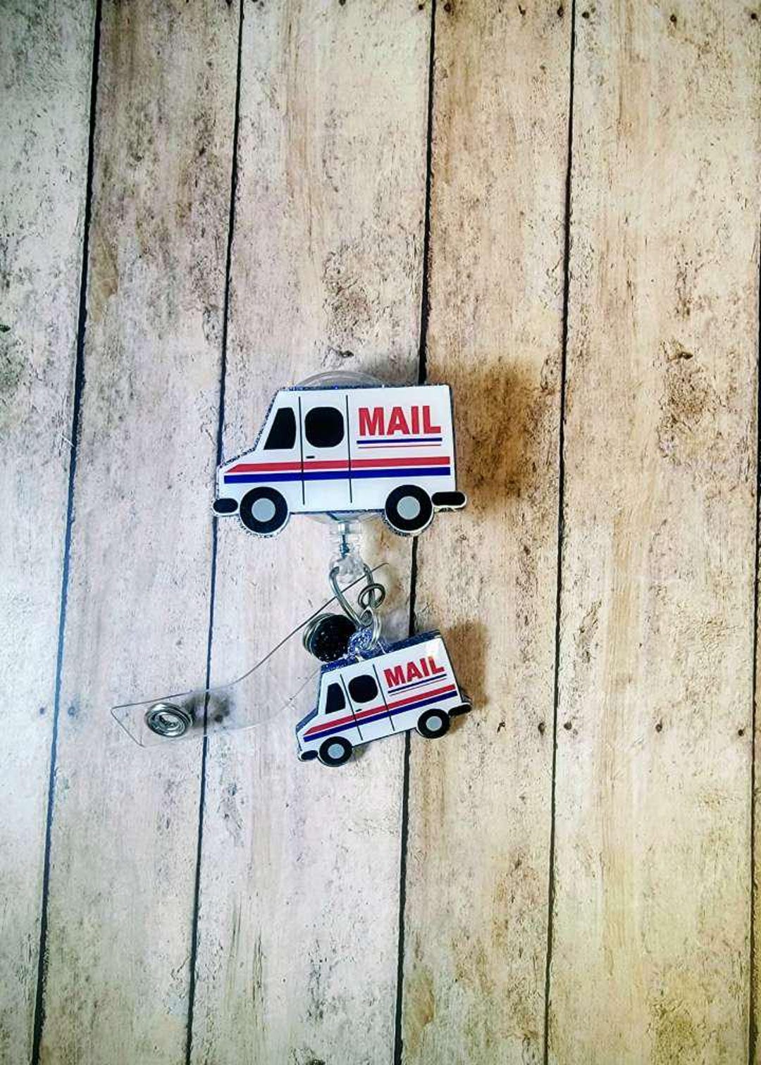 Mail Truck Badge Reel, Post Office, Postal Worker, Usps, Mail Delivery ...