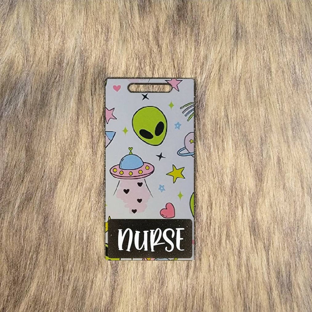 Alien Badge Buddy for Work/ Identification Badge/ Spaceship Basge ...