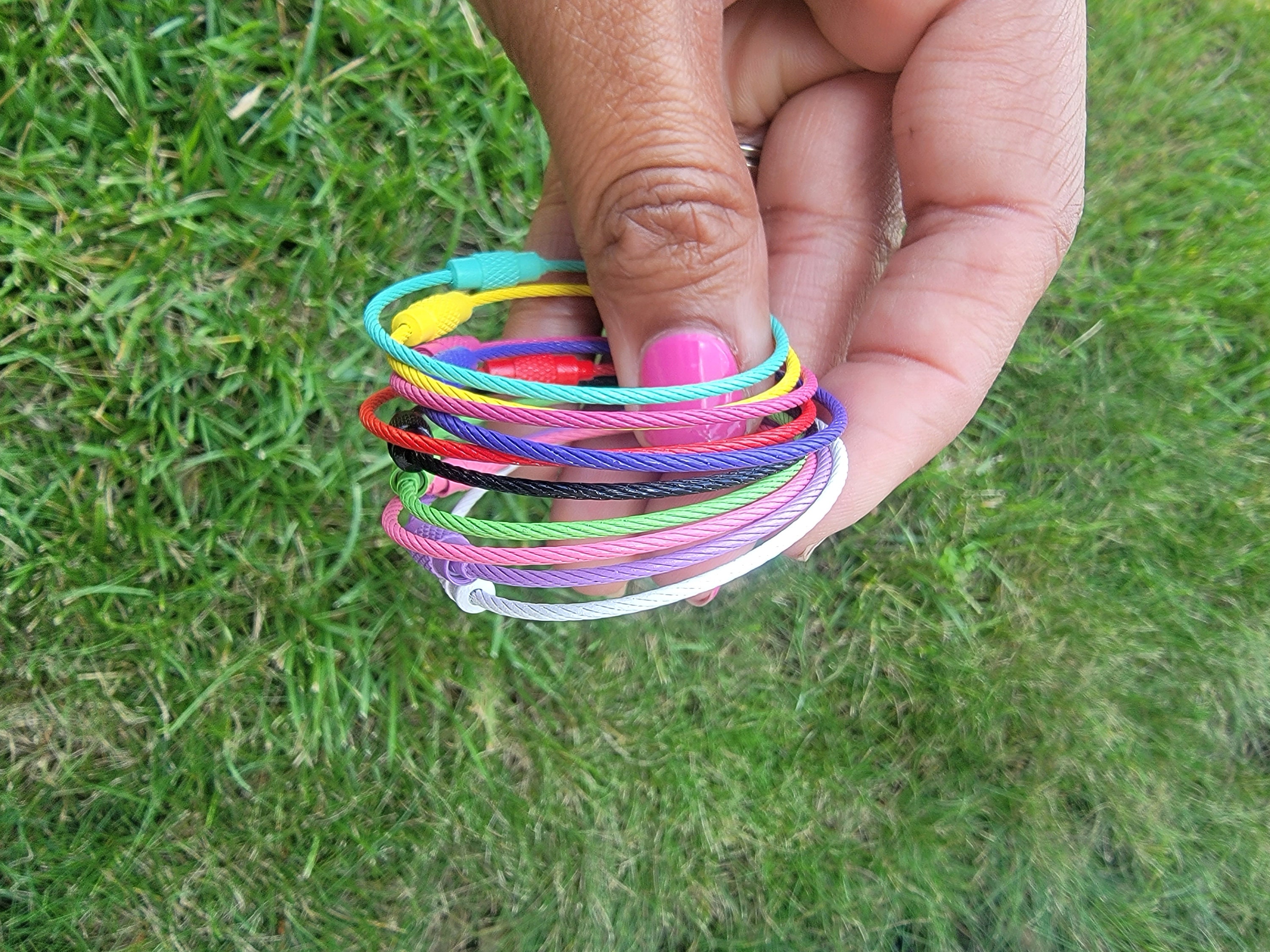 Stainless Steel Wire Key Rings, Cable Rings, Mix & Match Colors, Wire ...