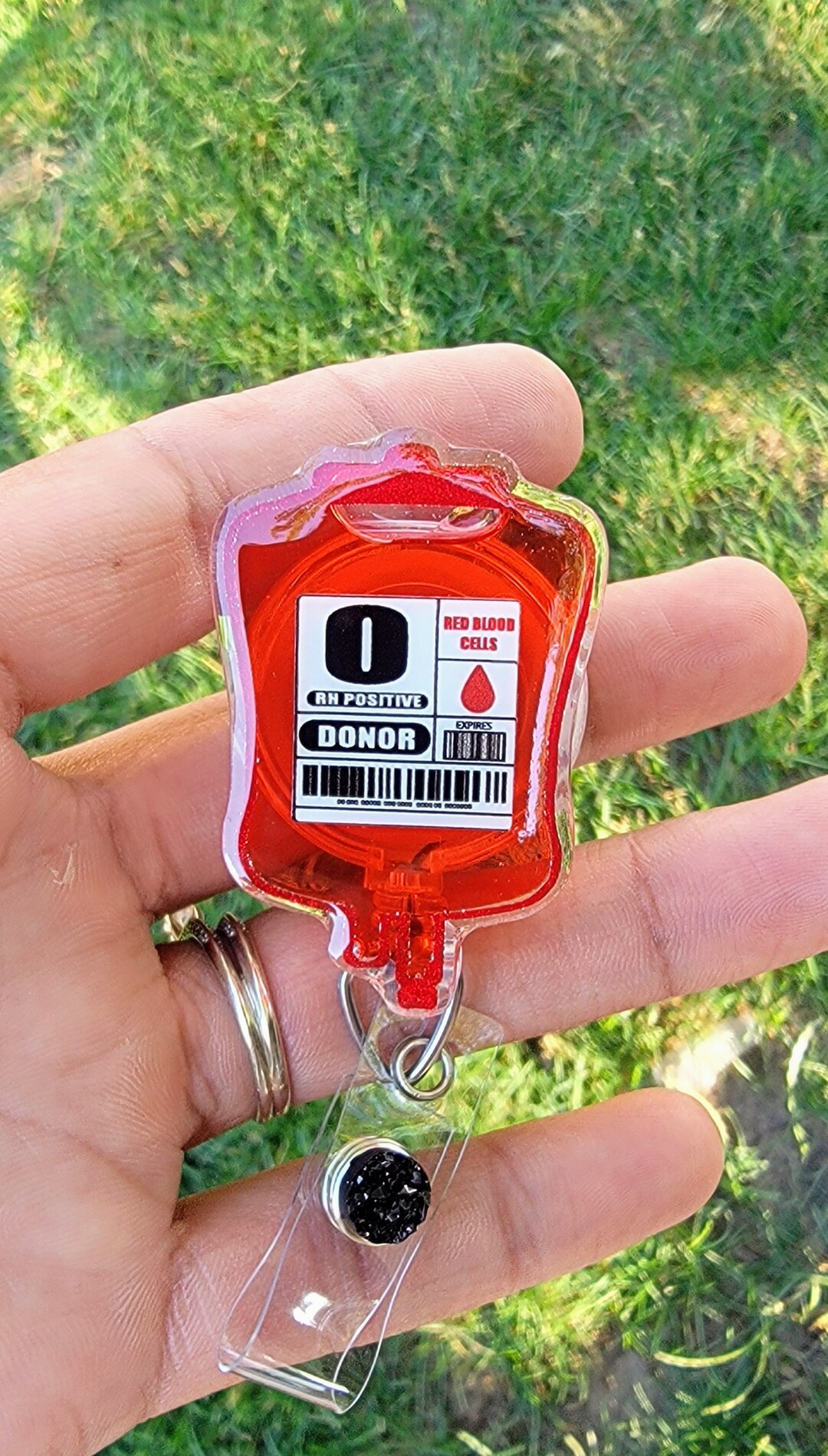 O Rh Positive Blood Bag Shaker Badge Reel/shaker Badge - Etsy