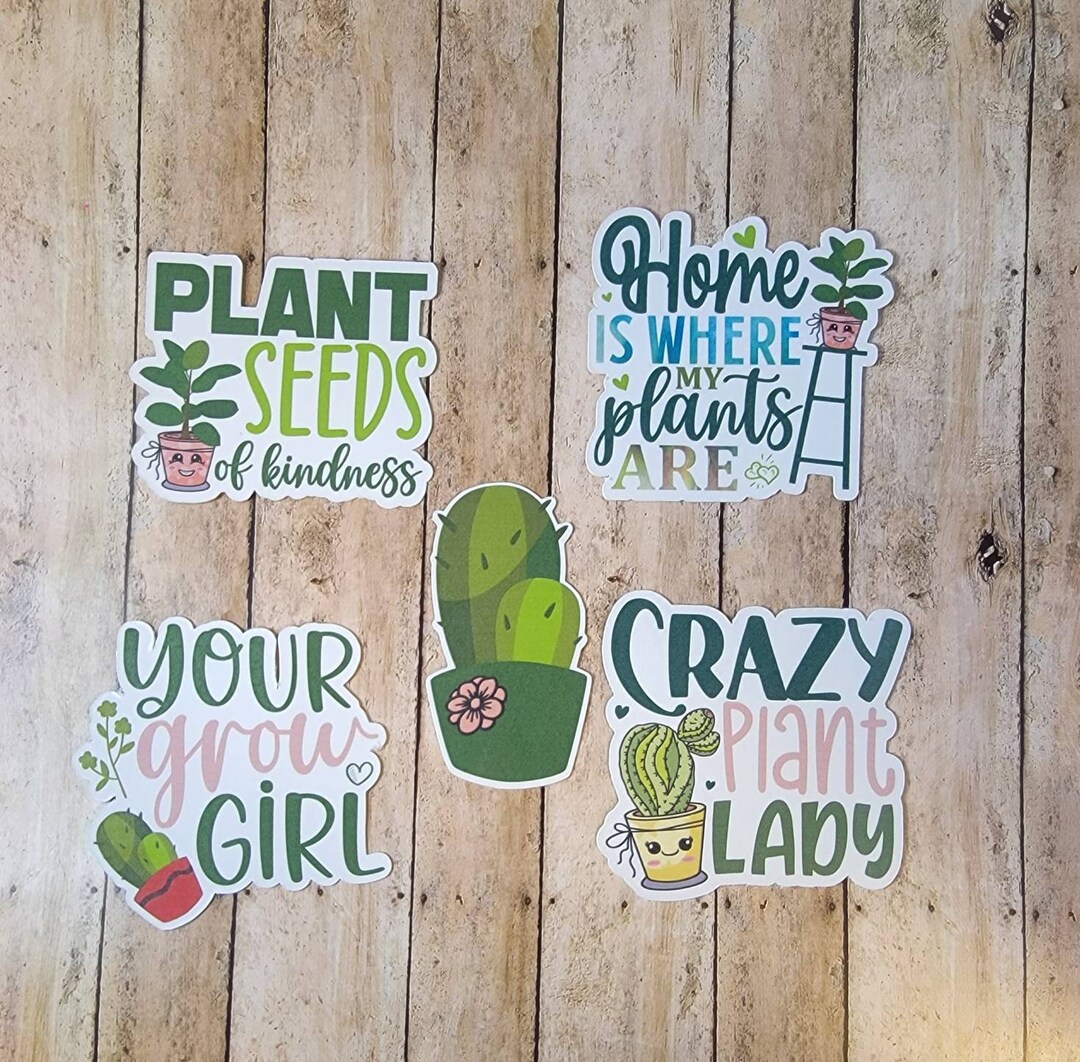 House Plant Stickers/gardening Stickers/cactus Stickers /weeds/plants ...