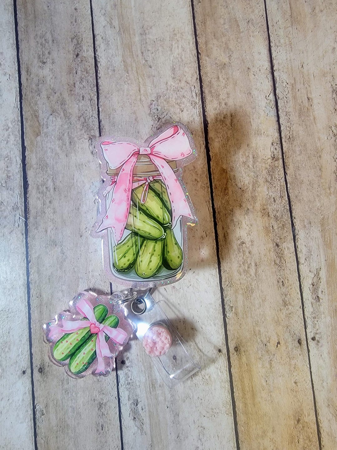 Pickle Jar With Bow Badge Reel, Medical Badge Reel, Nurse Badge Reel ...