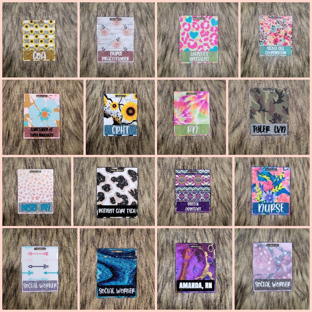 Badge Buddy for Work/ Identification Badge/leopard Print/sunflower ...