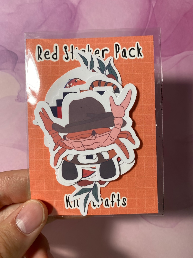 Homemade Red Sticker Pack - 10 Stickers - Etsy