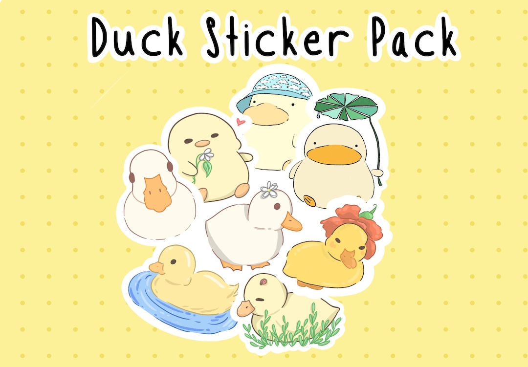 Homemade Duck Sticker Pack - 8 Stickers - Etsy