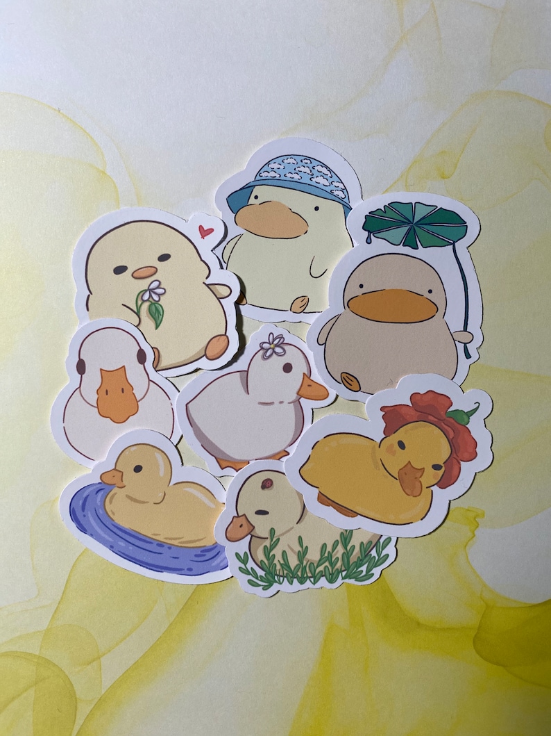 Homemade Duck Sticker Pack - 8 Stickers - Etsy