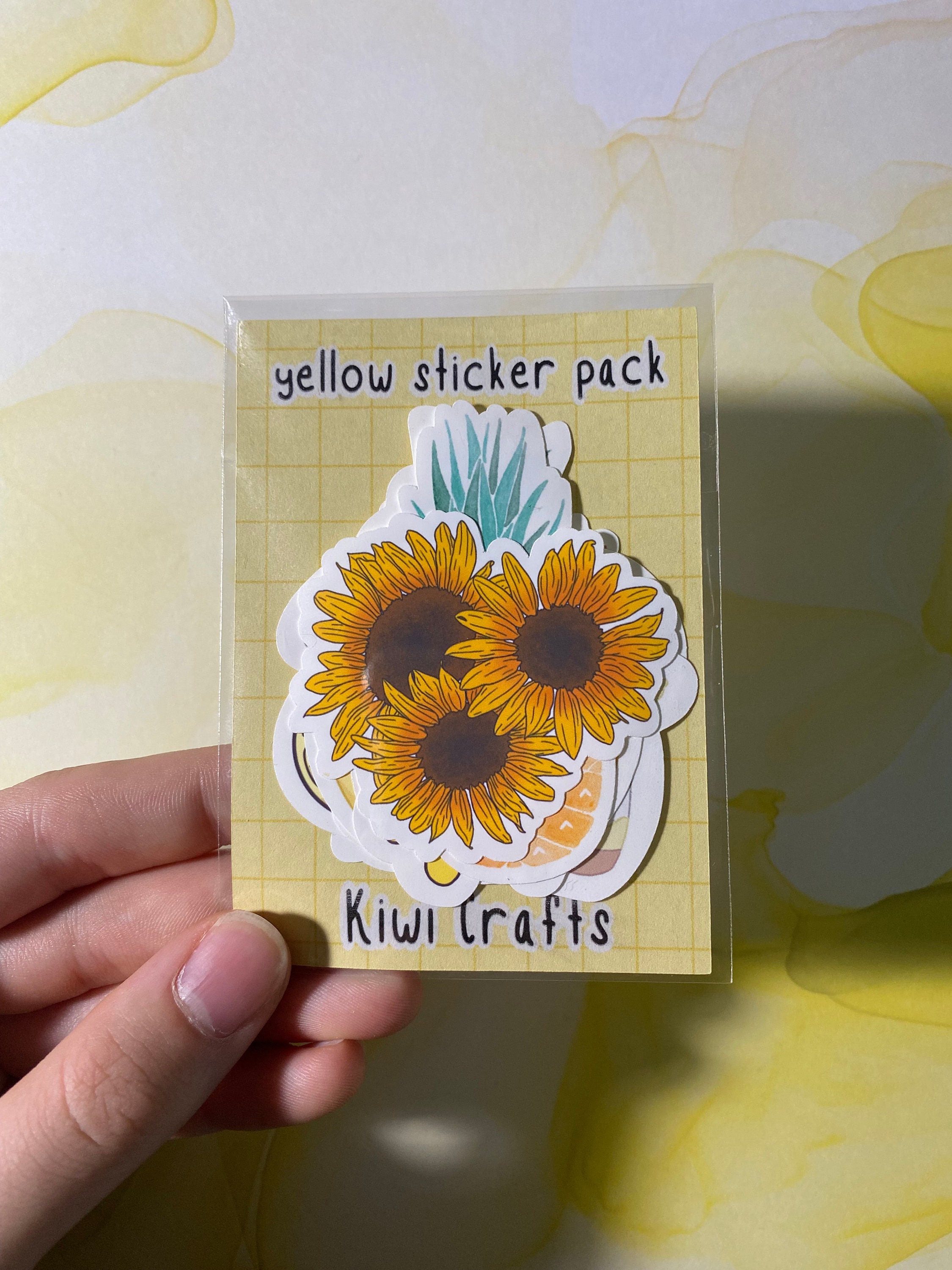 Homemade Yellow Sticker Pack 10 Stickers - Etsy