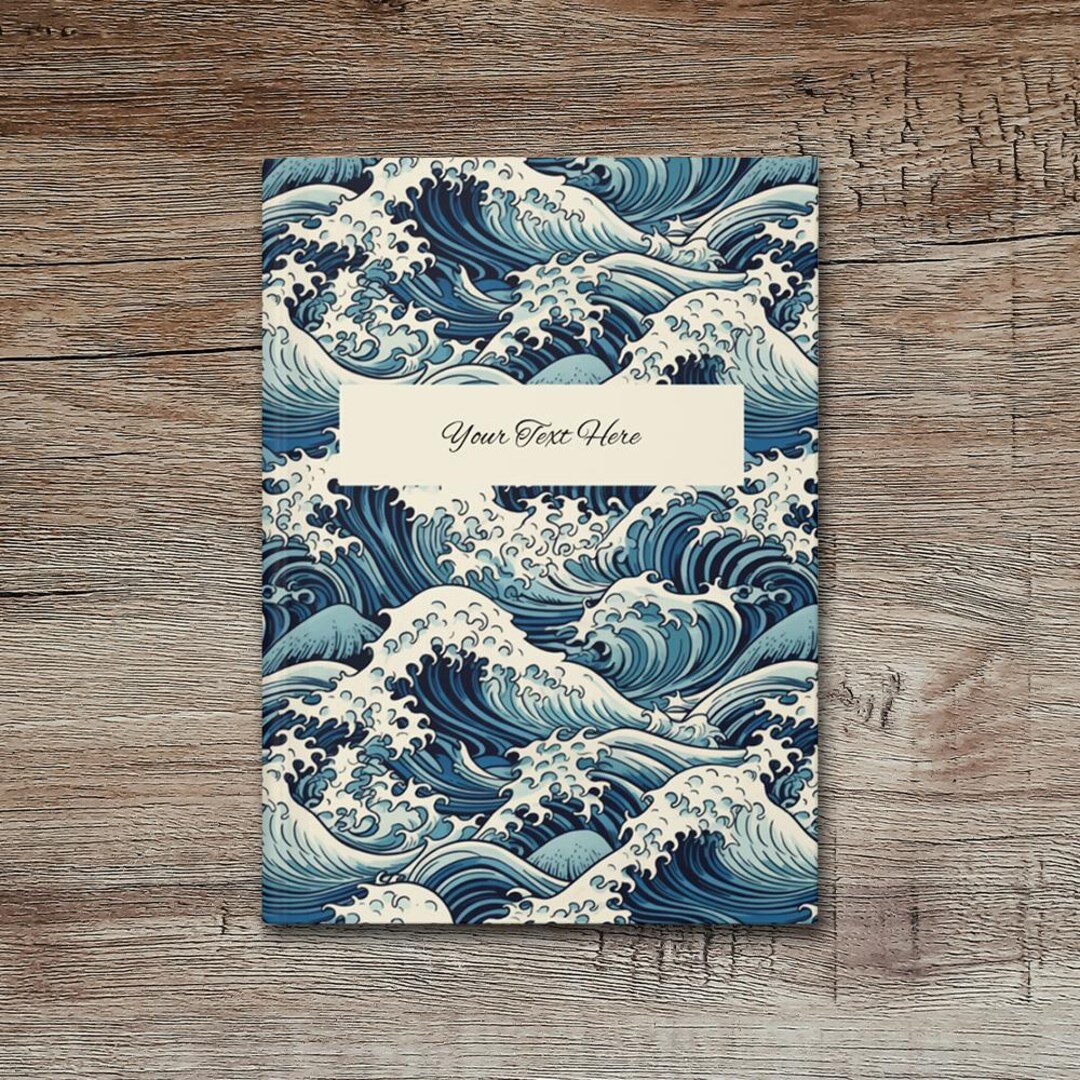 Personalized Ocean Waves Hardcover Journal, Custom Nautical Notepad ...