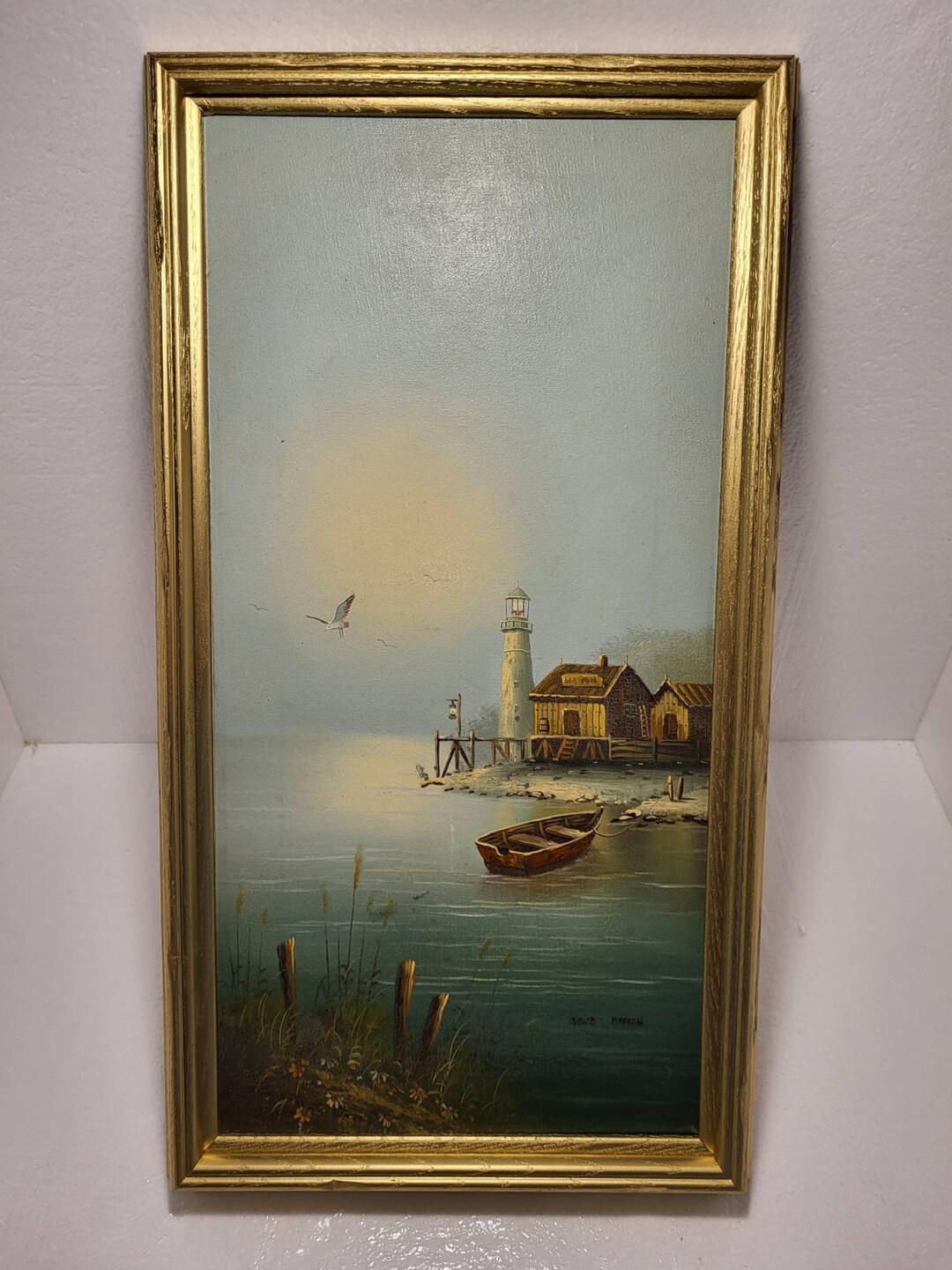 Original SIGNED Oil Painting Seascape by Gene Bayson Canvas 1224in - Etsy
