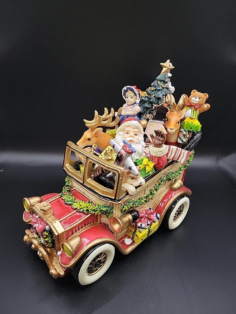 Fitz and Floyd Musical Santa Mobile Car We Wish You a Merry Christmas ...