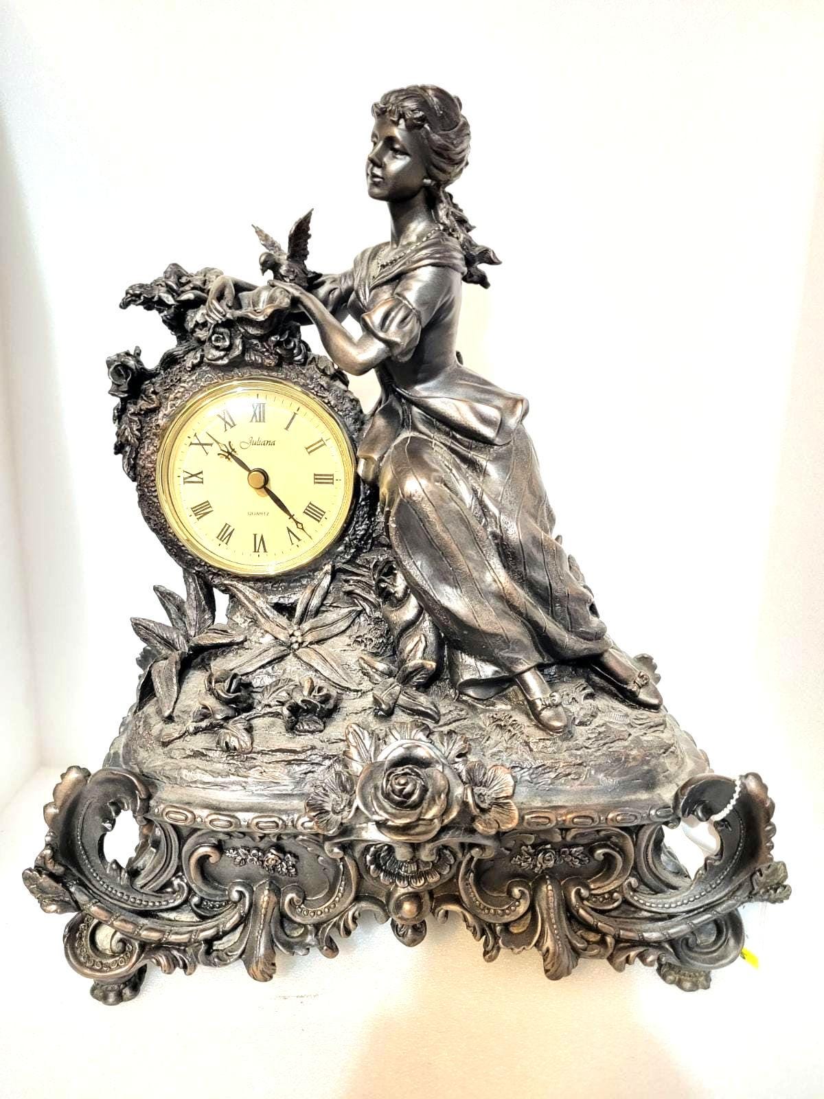 Quartz Juliana Lady With A Bird Mantle Clock - Etsy