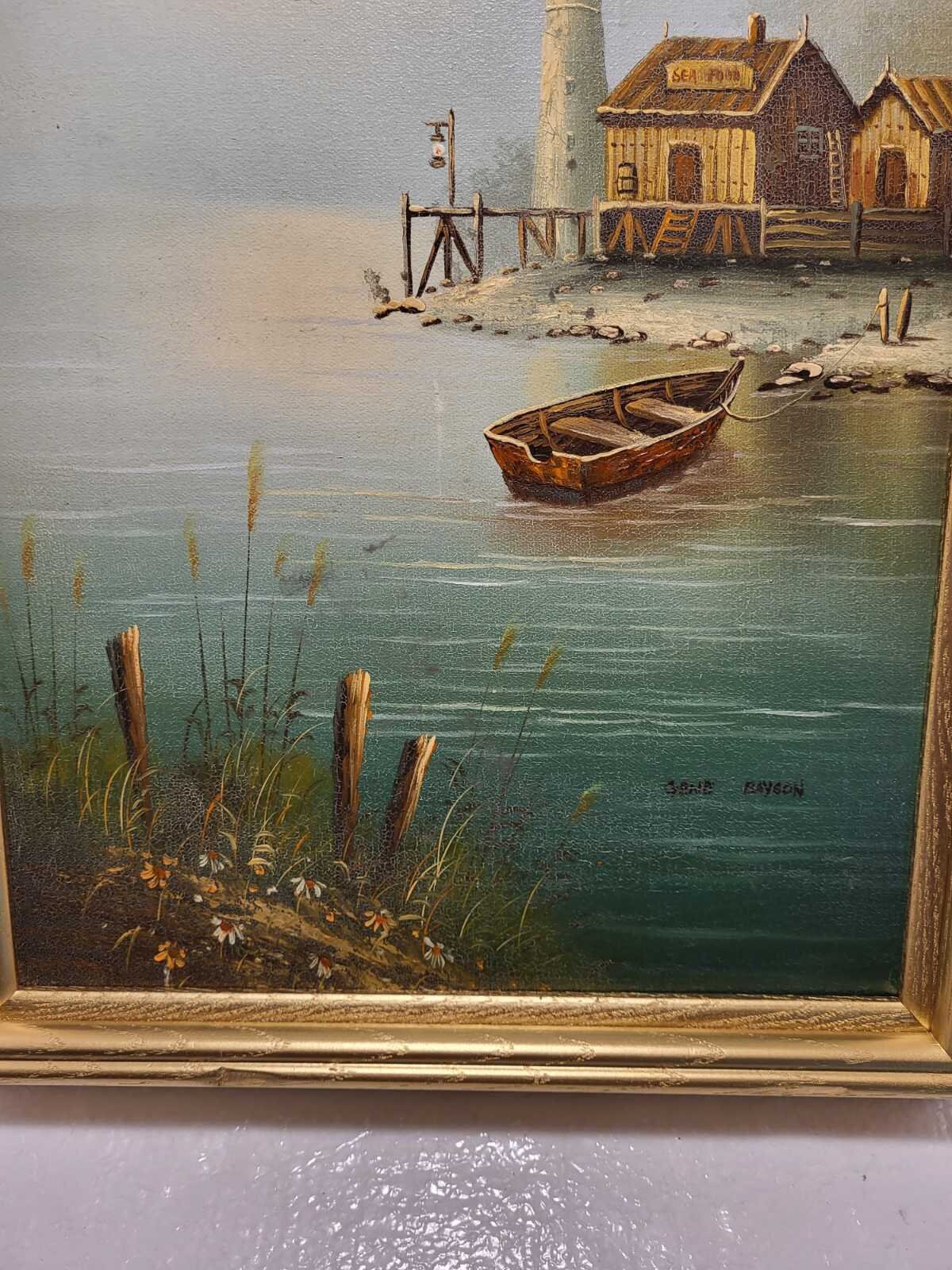 Original SIGNED Oil Painting Seascape by Gene Bayson Canvas 1224in - Etsy