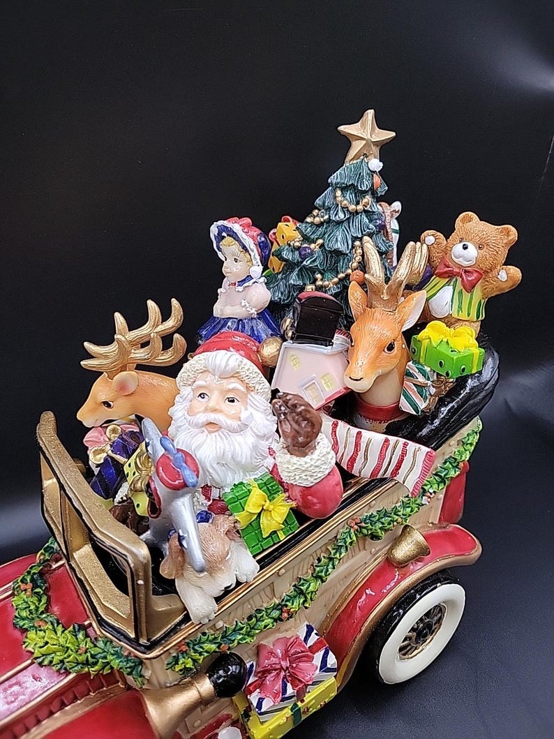 Fitz and Floyd Musical Santa Mobile Car We Wish You a Merry Christmas ...